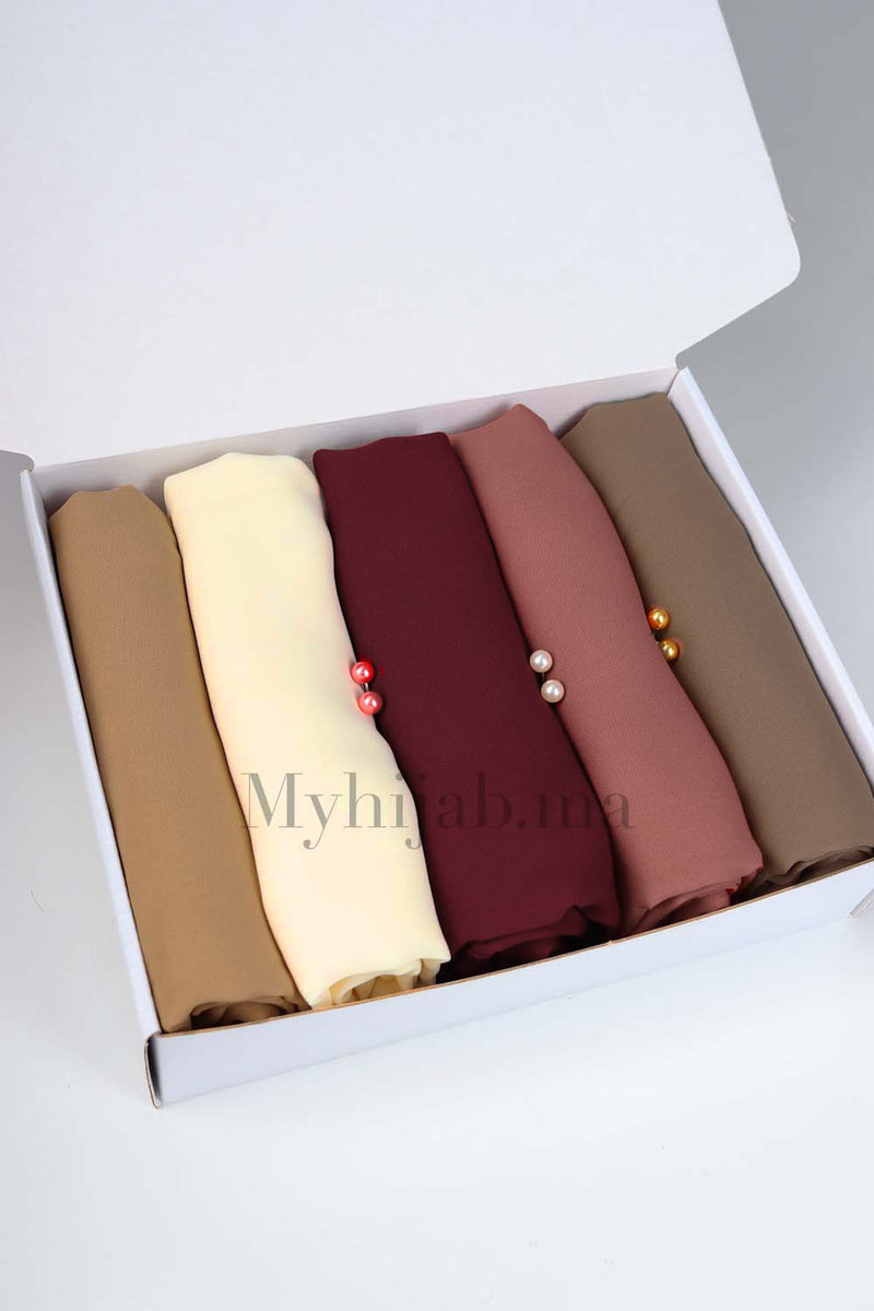 BOX CINQ CREPE DE SOIE-CHAL BONNE NINJA - chal-bonne-maroc -marocain ...