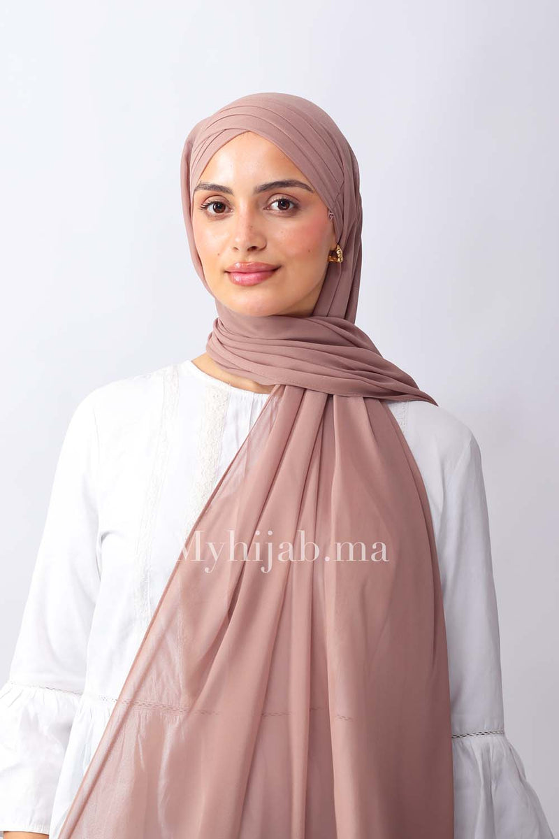 châle àvec trois bandes - Marron,FIL-crêpe-myhijab-chale-foulard-prix ...