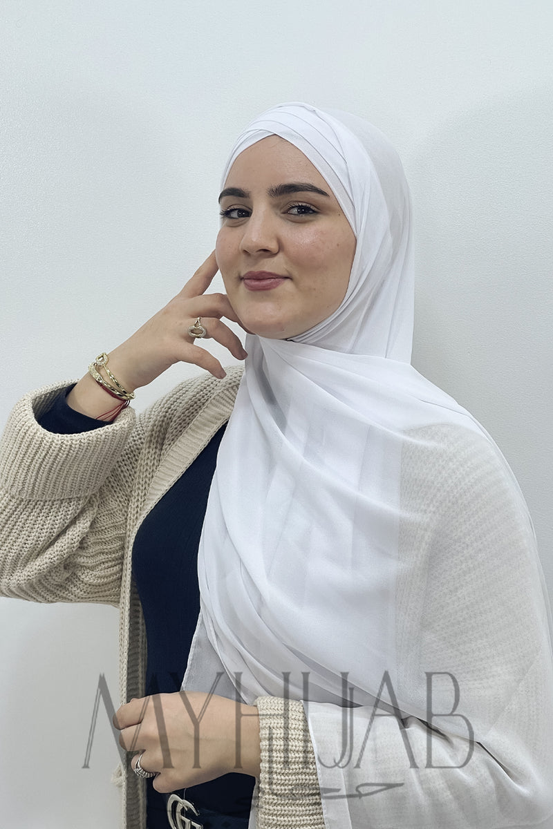 châle àvec trois bandes - blanche,FIL-crêpe-myhijab-chale-foulard-prix ...